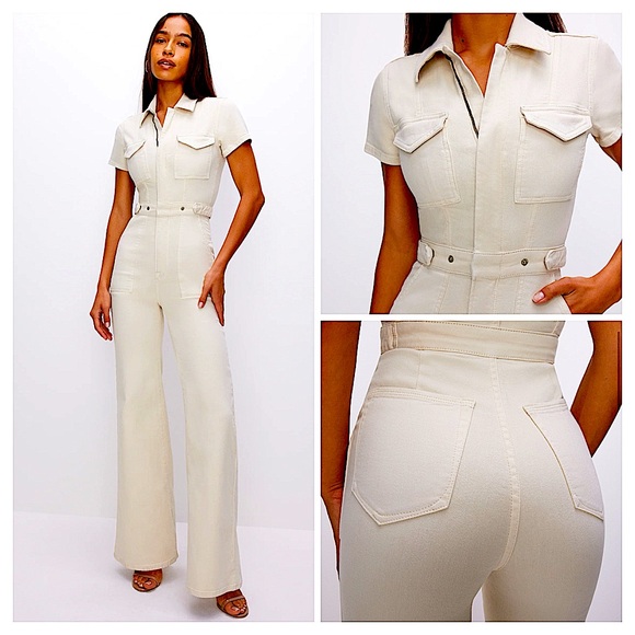 Good American | Pants & Jumpsuits | Good American Fit For Success Wide Leg Palazzo Denim ...